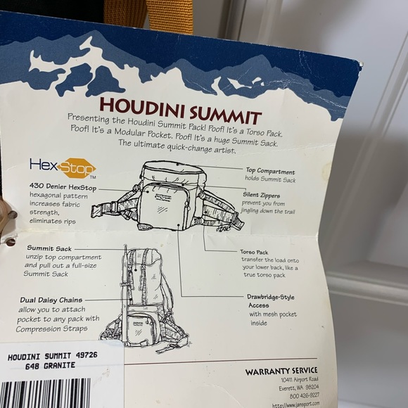 Jansport | Bags | Vintage Jansport Houdini Summit Back Pack | Poshmark